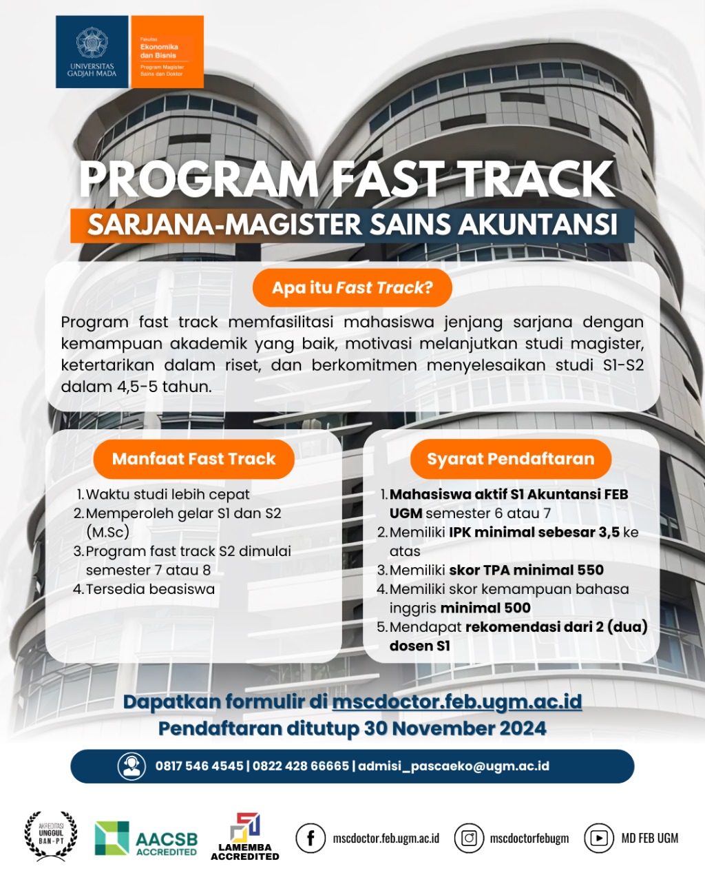 Penerimaan Mahasiswa Baru Program Fast-Track Magister Sains Akuntansi - Magister Sains dan ...